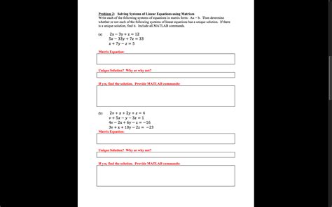 Solved Problem Solving Systems Of Linear Equations Using Chegg
