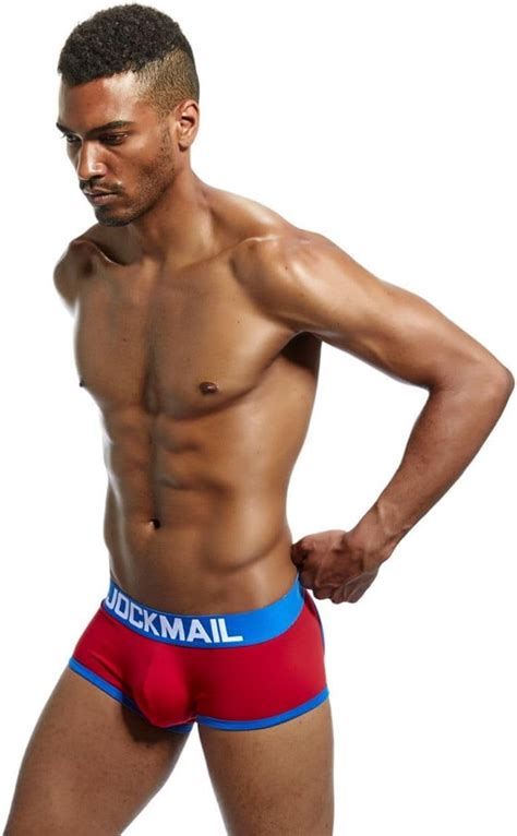 Jockmail Mens Cotton Boxer Briefs Open Back Bottomless Sexy Backless