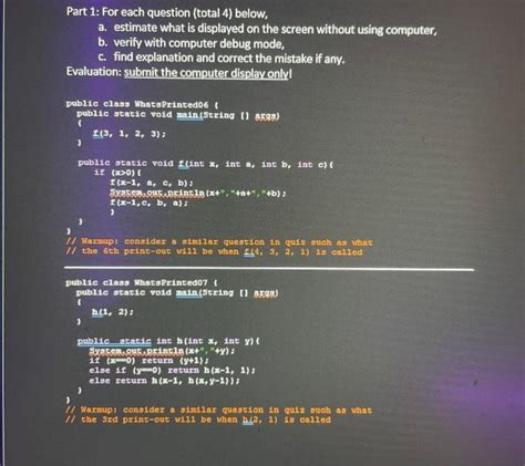 Solved Part 1 For Each Question Total 4 Below A