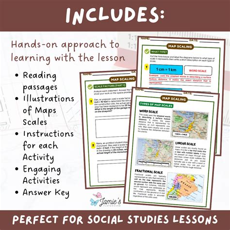 Map Scale Activity And Answer Key 3rd Grade Social Studies Classful