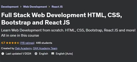 Full Stack Web Development HTML CSS Bootstrap And React JS
