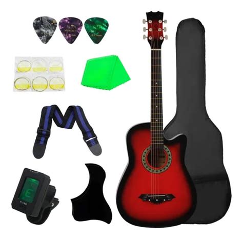 Guitarra Acustica Curva Kit Paquete Con Accesorios Completo