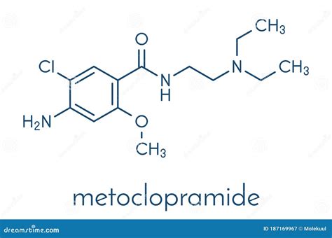 Metoclopramide Nausea And Vomiting Treatment Drug Molecule Skeletal