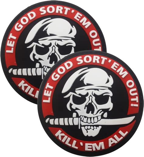 Aliplus 2 Pcs Skull Knife Beret Spec Ops Patches Kill Them