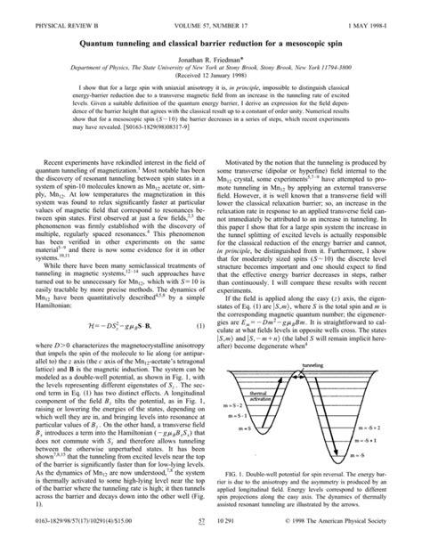 Quantum Tunneling And Classical Barrier