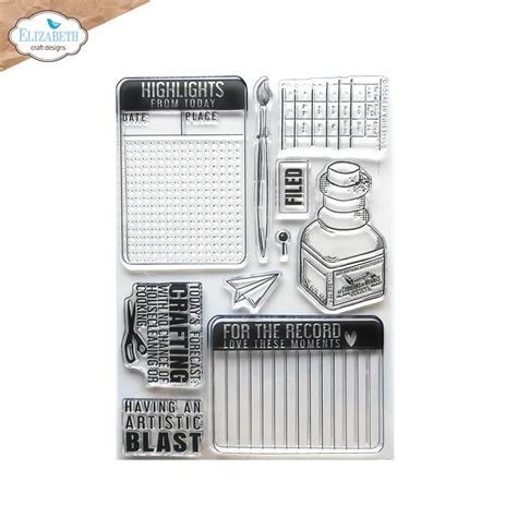 Elizabeth Craft Design Ink With Journaling Cards Stamps Papercraft