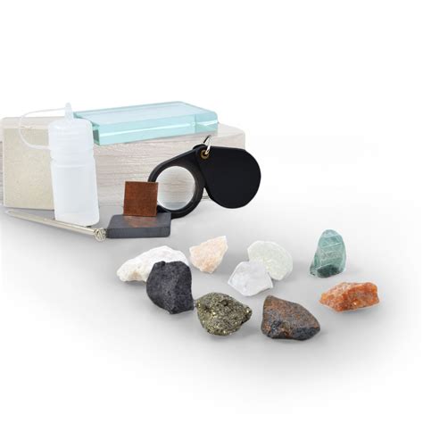 Eisco Mineral Test Kit With 9 Raw Mineral Samples And Testing Tools