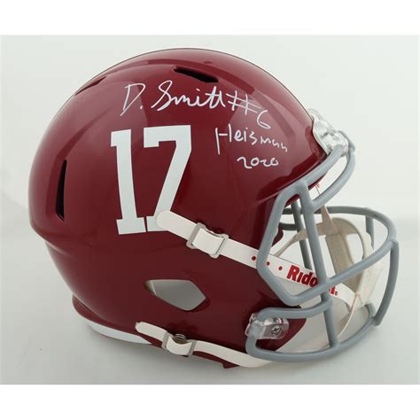 Devonta Smith Signed Alabama Crimson Tide Full Size Speed Helmet Inscribed Heisman 2020