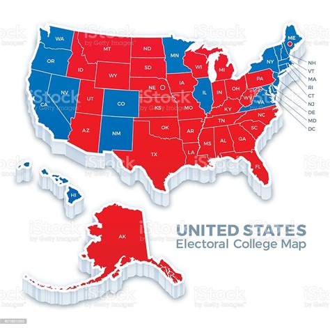 United States Presidential Election Electoral College Map 2016 Stock