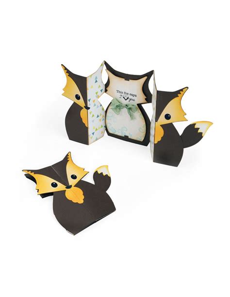 Sizzix Thinlits Die Set 6pk Card Fox Label Fold A Long 661137