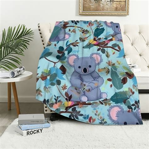 Hengt Koala Blanket Ultra Plush All Season Lightweight Cozy Flannel