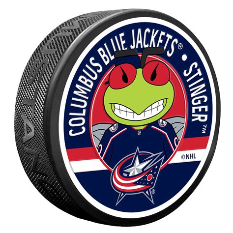 Columbus Blue Jackets Stinger Mascot Textured Puck Cardiacs Sports And Memorabilia