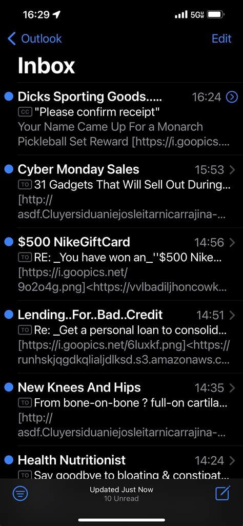 10 Spam Emails In The Inbox Within A Span Of 3 Hours Are The Spam