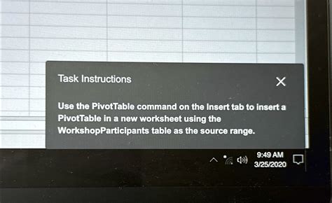 Solved Task Instructions Use The Pivottable Command On The Insert Tab