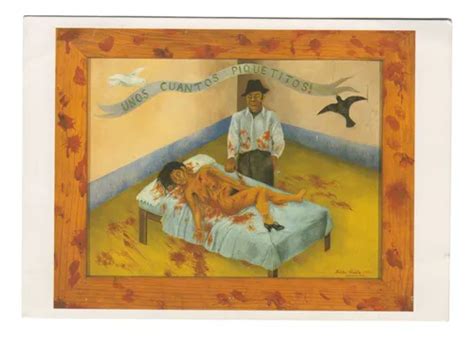 Arte Mexico Frida Kahlo Postal Unos Cuantos Piquetitos Color Cuotas