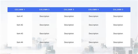 Table On The Image Web Page Design