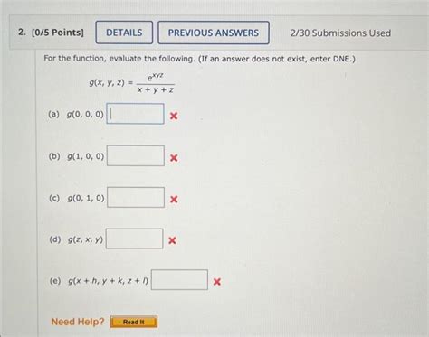 Solved For The Function Evaluate The Following If An Chegg