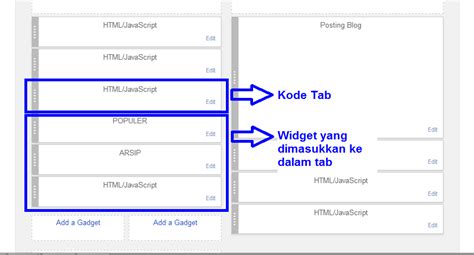 membuat gadget widget menu tab blogger blogspot