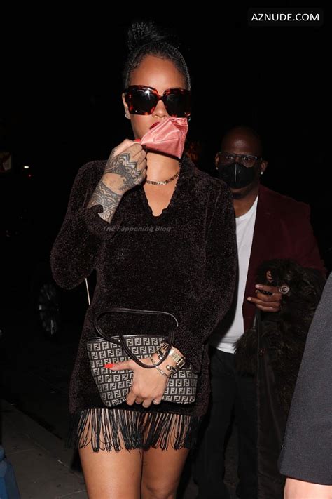 Rihanna Leggy Sexy Arrives For Dinner At Delilah In All Black Aznude