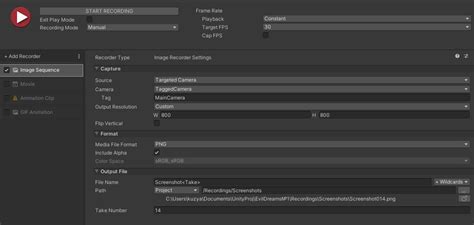 Unity Recorder Image Sequence Record Only Frame Questions Answers Unity Discussions