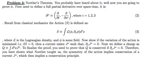 Solved Problem Noether S Theorem You Probably Have Heard Chegg