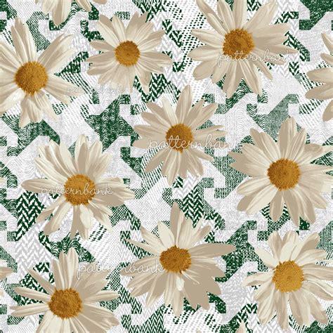 Floral Houndstooth By Kostinartpoint Patterns Seamless Repeat Royalty Free Stock Pattern
