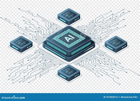 Isometric Artificial Intelligence Chip Concept Artificial Intelligence Concept Futuristic