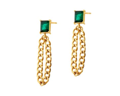 Stainless Steel Dangling Earring With Cubic Zirconia Ref No El533