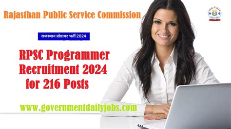rpsc programmer recruitment 2024 for 216 post apply online