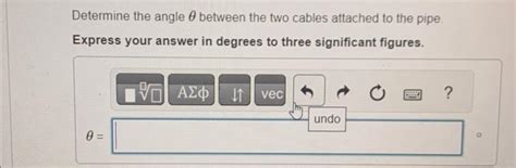 Solved Determine the angle θ between the two cables attached Chegg