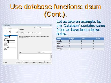 Advanced Spreadsheets Database Functions