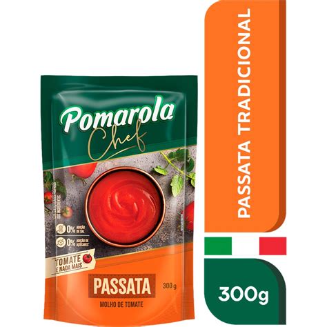 Molho De Tomate Passata Pomarola Chef Sachê 300g Tenda Atacado