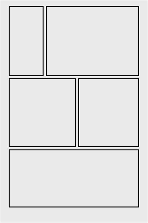 Comic Book Panel Template Manga Layout Design Graphic Novel Page