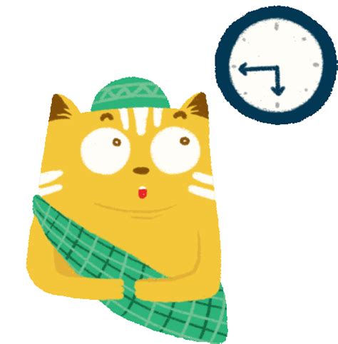 Cat Looking At Clock Sticker Cat Time Clock Discover And Share S