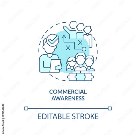 Commercial Awareness Turquoise Concept Icon Company Business Involvement HR Skills Abstract