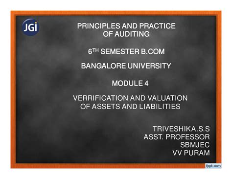 Principles And Practice Of Auditing Vi Sem Bcom Module 4 Principles And Practice Of Auditing 6