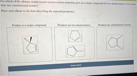 Solved For Which Of The Alkenes Shown Would