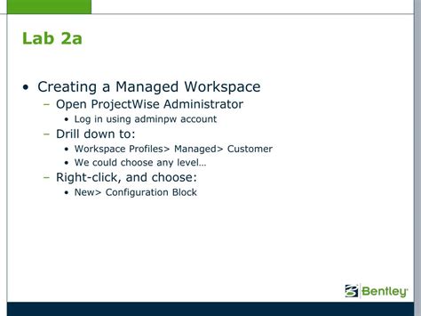 Ppt Projectwise 101 Chapter 6 Workspaces Powerpoint Presentation Free Download Id 2584977