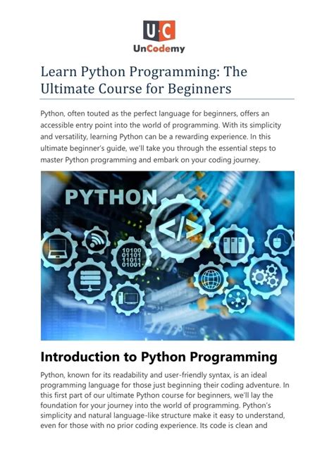 Ppt Learn Python Programming The Ultimate Course For Beginnersa Python Course In Gu