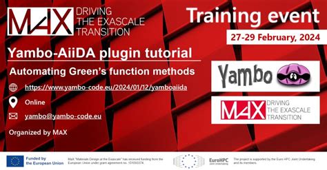 📢 Upcoming Tutorial 🔎 Aiida Yambo Tutorial Automating Greens Function Methods 📅 27 29 February