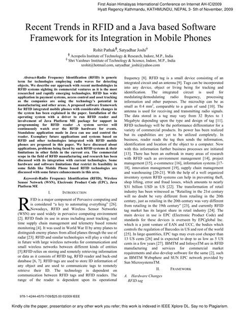 Pdf Recent Trends In Rfid And A Java Based Software Framework For Its Integration In Mobile Phones
