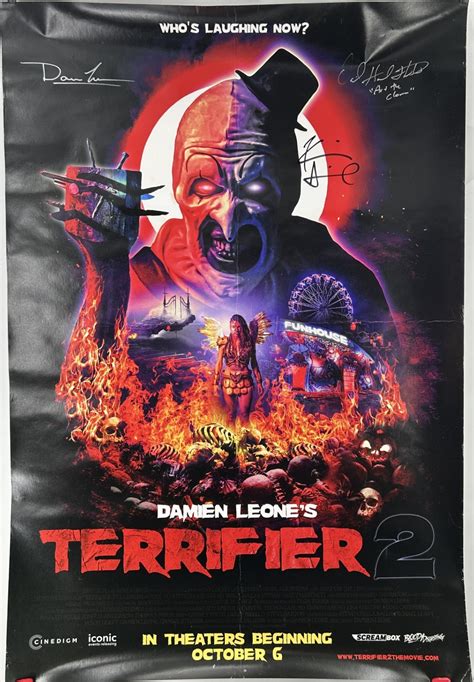 Terrifier 2 Original 27x40 Double Sided Poster Signed W Coa