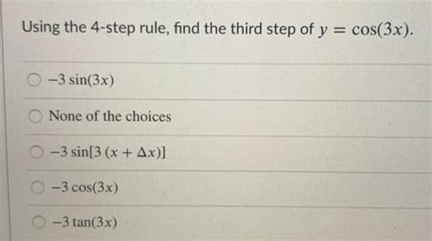 solved using the 4 step rule find the third step of y