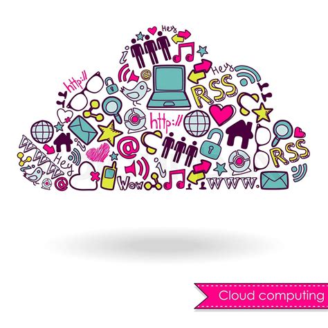 Cloud Computing Concept And Social Media Stock Vector Colourbox