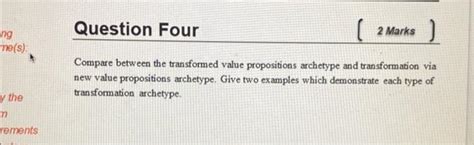 Solved Question Four 2marks Compare Between The