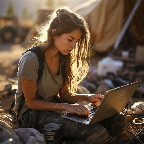 Premium Ai Image A Girl Practicing Programming Basics On A Repurposed