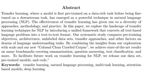 论文阅读之exploring the limits of transfer learning with a unified text to