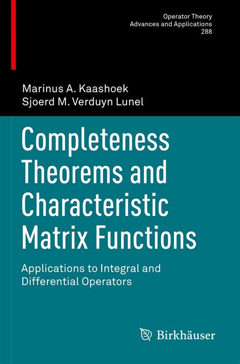 Buy Completeness Theorems And Characteristic Matrix Functions