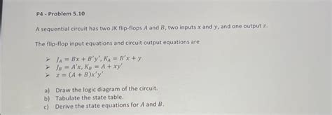 Solved A Sequential Circuit Has Two Jk Flip Flops A And B