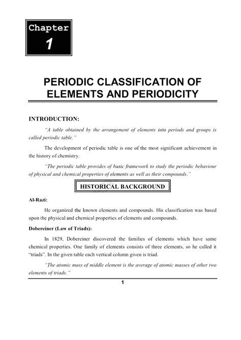 SOLUTION Chapter Periodic Classification Of Elements And Periodicity Chemistry Notes Th